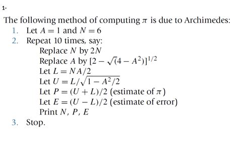 Solved The following method of computing π is due to Chegg
