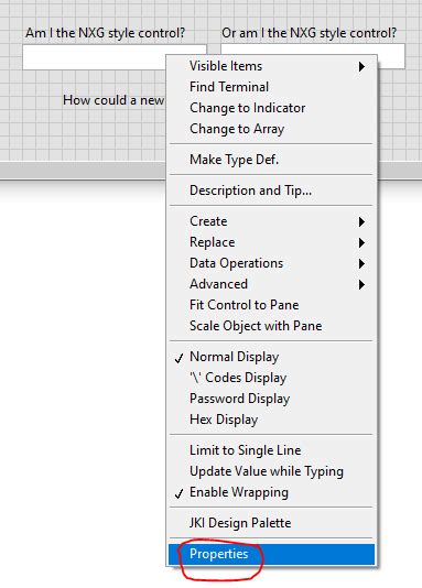 Front Panel Objects Style Is Shown Under Its Properties Ni Community