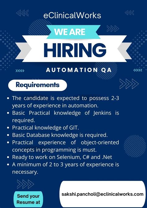 Jobopening Hiringalert Automation Qa Mncs Healthcare It Java Sakshi Pancholi 10
