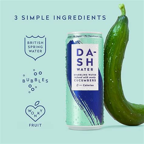 Dash Dash Water Sparkling Cucumber 330ml 12 Pack