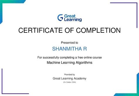 Shanmitha R On Linkedin Enhancing My Skills In Machine Learning I Have Completed The Machine