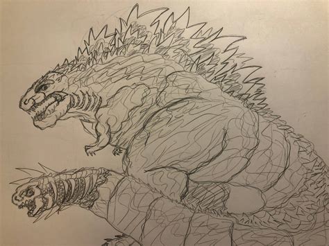 Godzilla Sketch By Foodstuffcircus On Deviantart