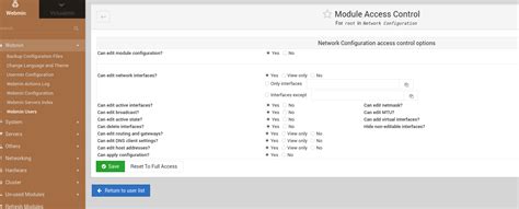 Module Access Control Network Configuration · Issue 1021 · Webminwebmin · Github
