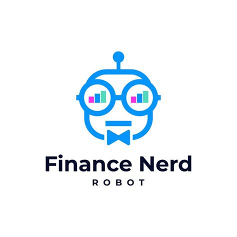 Premium Vector Robot Finance Nerd Automatic Software Logo Vector Icon Illustration