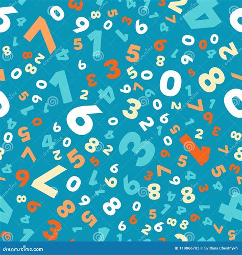 Mathematics Background Different Numbers Pattern Stock Vector
