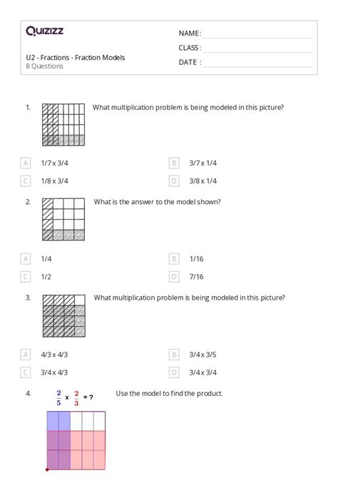 50 Fraction Models Worksheets For 7th Class On Quizizz Free And Printable