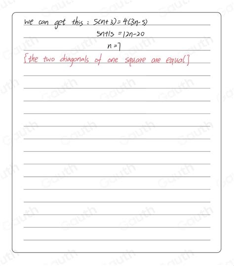 Solved 10 If One Diagonal Of A Square Has A Length Of 5 N 3 And The Other Diagonal Has A