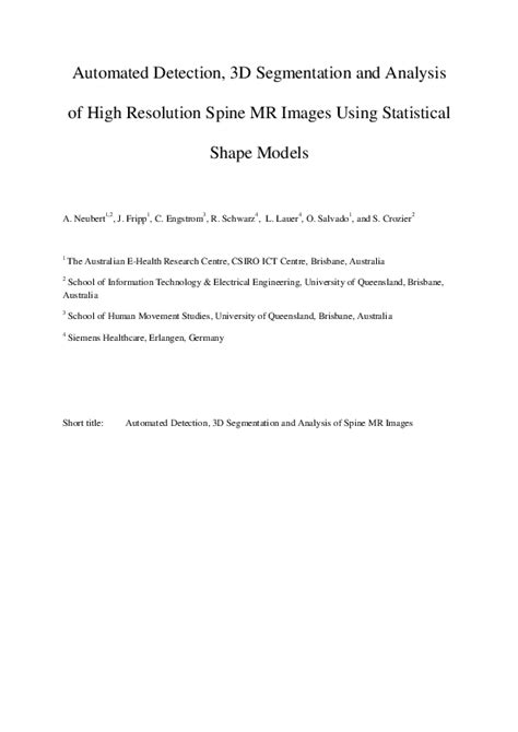 Pdf Automated Detection 3d Segmentation And Analysis Of High