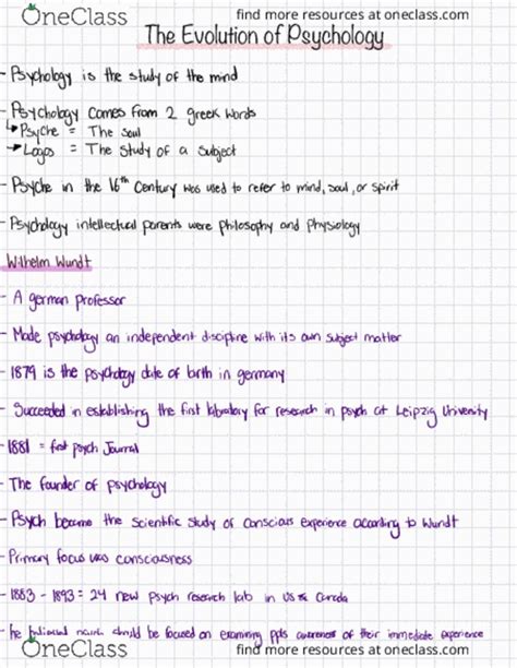 Acc 2101 Lecture Psych 1010 Chapters 1 3 Oneclass