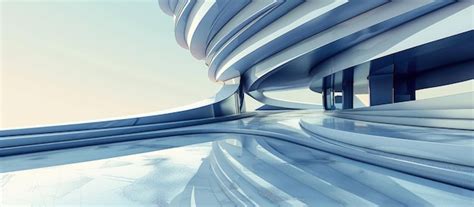 Premium Photo Abstract Architectural Design With Curved Background Digital Artwork