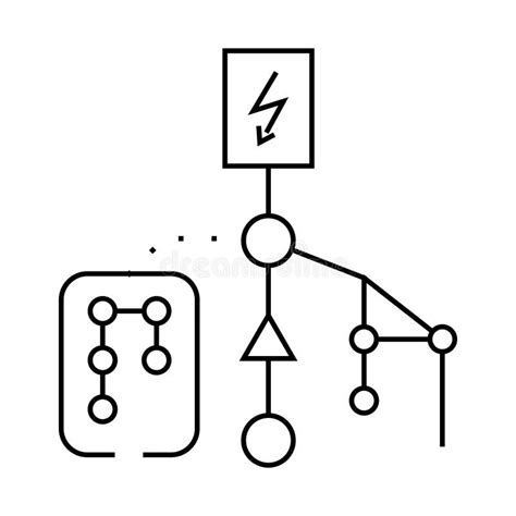 Grid Connectivity Electric Line Icon Vector Illustration Stock Vector Illustration Of