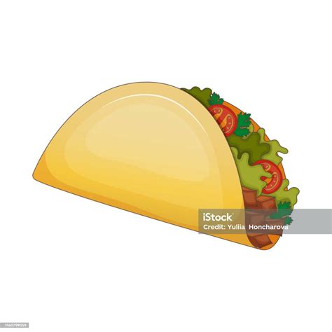 전통적인 멕시코 요리 타코 길거리 음식 패스트 푸드 라틴 아메리카 요리 벡터 그림입니다 만화 건강에 좋지 않은 음식에 대한 스톡 벡터 아트 및 기타 이미지 Istock