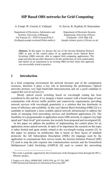 pdf sip based obs networks for grid computing springer · sip based