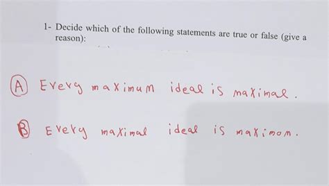 solved 1 decide which of the following statements are true