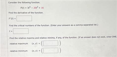 Solved Consider The Following Function F T T T Find Chegg Com