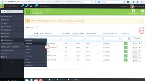 PrestaShop 1 6 X Wie Arbeitet Man Mit Den Sprachen Des Online Shops Hilfe Von TemplateMonster