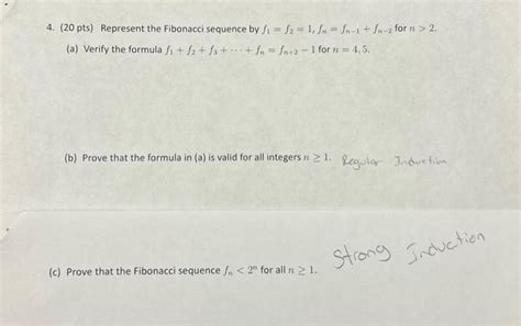 Solved 4 20 Pts Represent The Fibonacci Sequence By