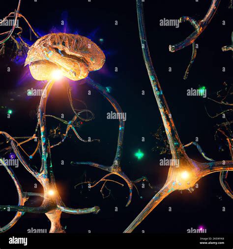 Microscopic View Of The Synapses Brain Connections Neurons And Synapses Communication And