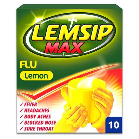 Lemsip Max Flu Lemon 10 Sachets Cold And Flu Sachets Chemist 4 U