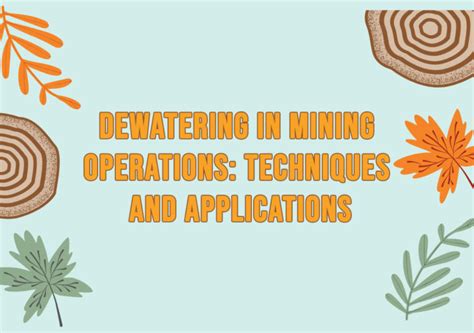 Dewatering In Mining Operations Pds