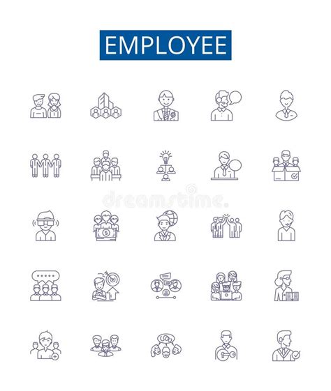 Employee Line Icons Signs Set Design Collection Of Worker Staff Person Personnel Associate