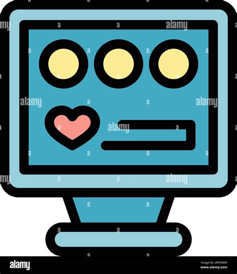 Monitor App Icon Outline Vector Info Device Counter Device Color Flat Stock Vector Image And Art