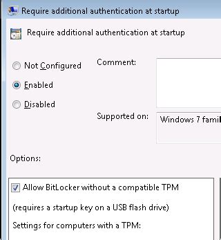 Enable Bitlocker Without A TPM Module