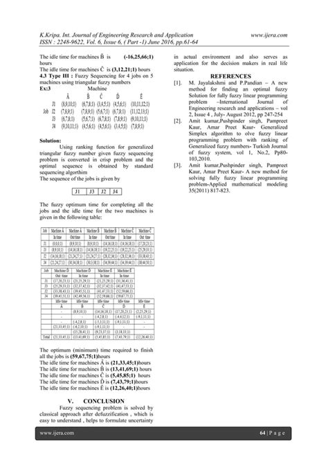 Fuzzy Sequencing Problem Using Generalized Triangular Fuzzy Numbers Pdf
