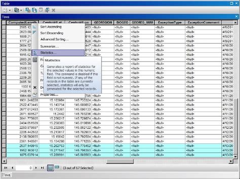 ARCGIS Attributes Table For A Working Project Screen Download Scientific Diagram