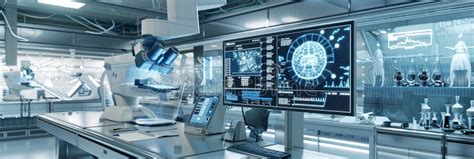 A Modern Medical Laboratory Showcasing Advanced Equipment Including A High Tech Scanner