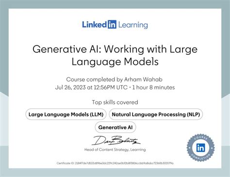 arham wahab on linkedin certificate of completion