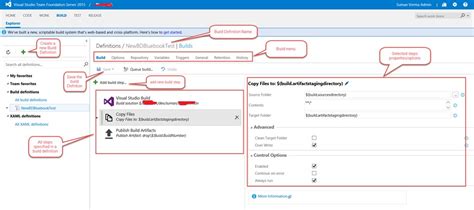 How To Create A Build Definition In Tfs 2015 Adding Tasks And Setting Build Menu Options