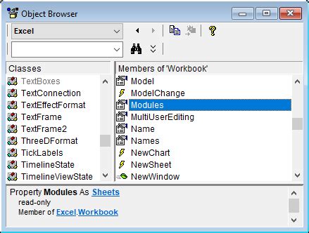 Modules Is Always Empty In Excel VBA Stack Overflow