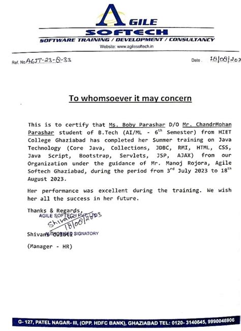 Completed Java Full Stack Training Boby Parashar Posted On The Topic