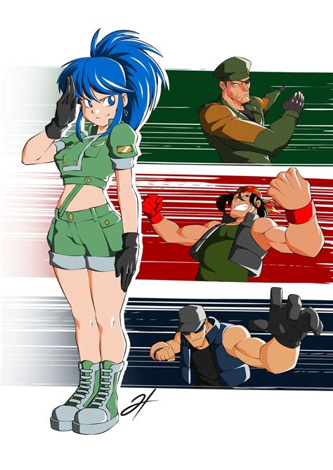 Leona Heidern Ralf Jones Clark Still And Heidern The King Of Fighters Drawn By Joaoh