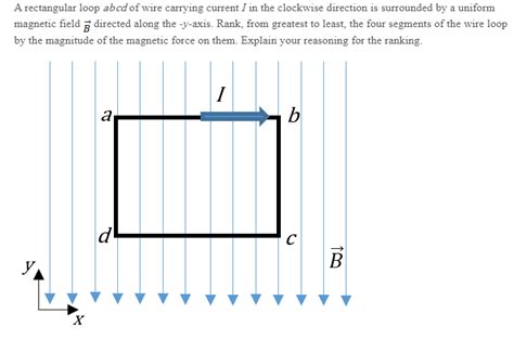 Solved A Rectangular Loop Abcd Of Wire Carrying Current I In Chegg