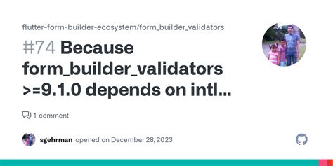 Because Formbuildervalidators 910 Depends On Intl 0181 · Issue 74 · Flutter Form