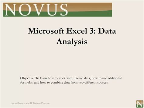 excel 3 data analysis pptx technology and computing