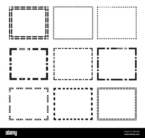 Blank Square Shaped Frame Border Vintage Design Set Illustration In