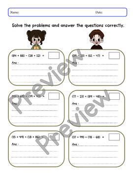 Two Step Multi Step Addition Subtraction Word Problems Worksheets