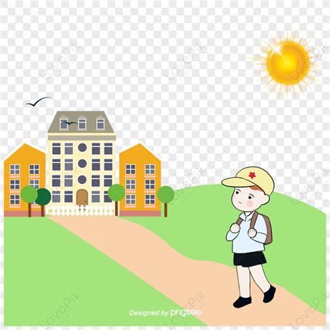 학교 일러스트 아이들귀엽다도로칼리지 Png 일러스트 무료 다운로드 Lovepik