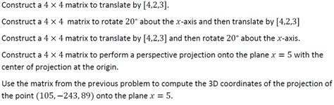Construct A X Matrix To Translate By L Chegg Com