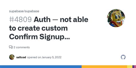 Auth — Not Able To Create Custom Confirm Signup Message Via Template