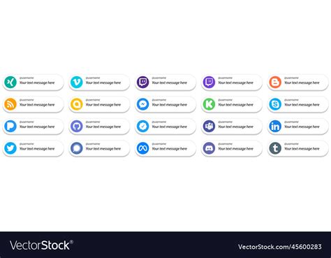 20 Customizable Follow Me Social Media Icons Vector Image