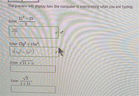 solved the preview will display how the computer is interpreting what