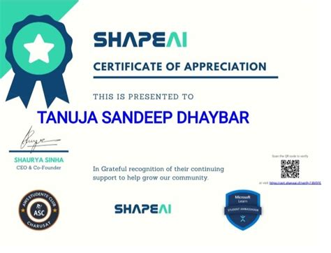 Tanuja Dhaybar On Linkedin Shapeai Pythonlearning