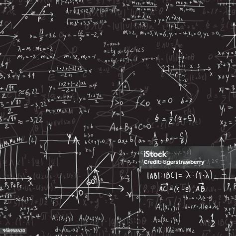 Vector Mathematical Seamless Texture With Formulas You Can Use Any Color Of Background Stock