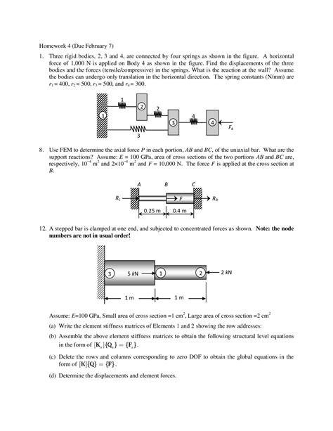 3 Questions On Finite Elementary Analysisdesign Assignment Eml 4500 Docsity