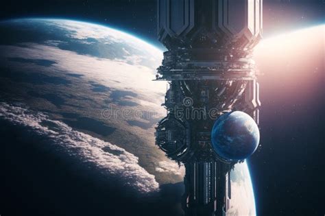 a stunningly realistic bionic space elevator in unreal engine 5 ultra wide angle and insane