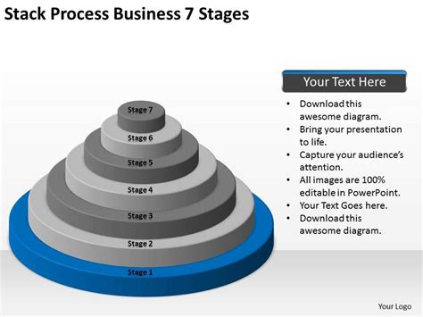 Business Activity Diagram Stack Process Stages Powerpoint Slides